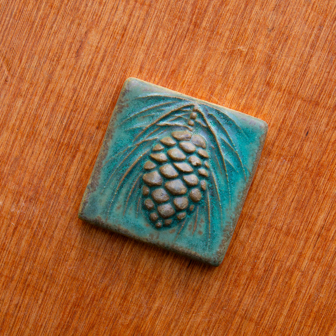 3x3 Pinecone Tile – Pewabic Pottery