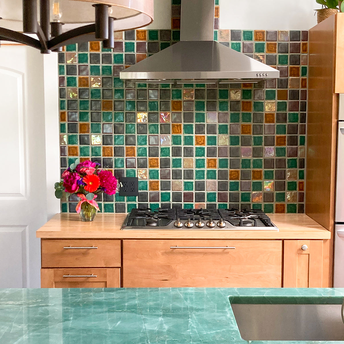 Multicolored 3x3 Backsplash – Pewabic Pottery