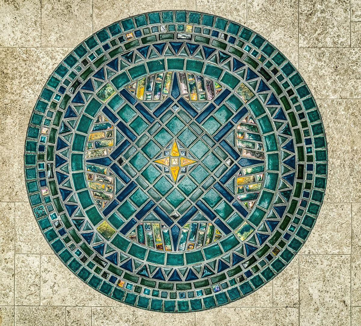 Palm House Floor Compass Medallion – Pewabic Pottery