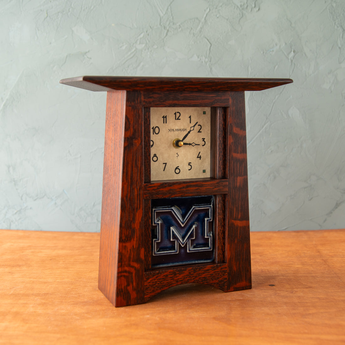 Craftsman Clock | 4x4 U-M Tile Midnight – Pewabic Pottery