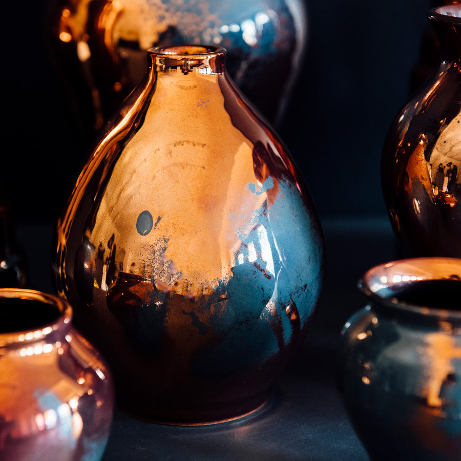 Teardrop Vase | Iridescent – Pewabic Pottery