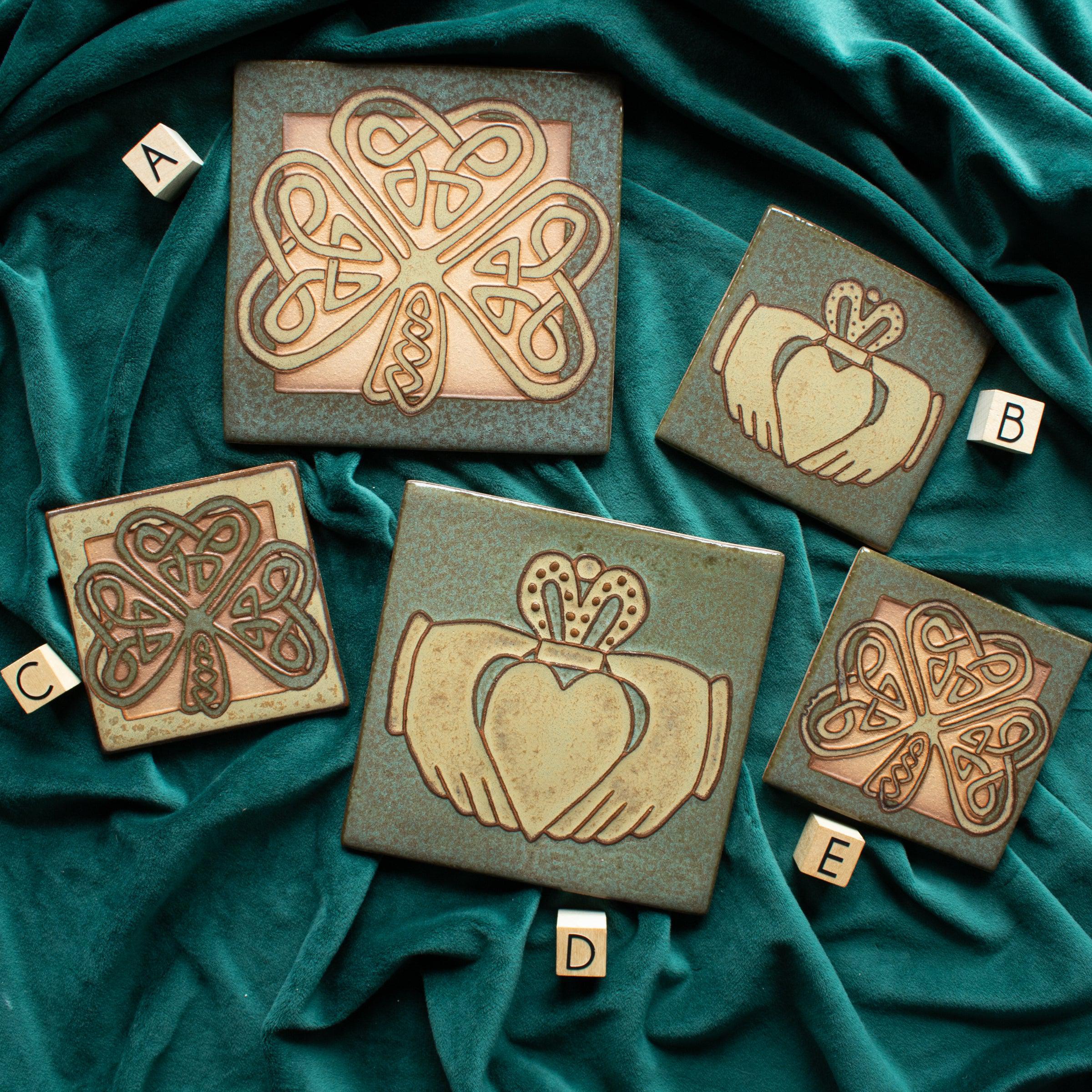 Earthen Craft Pottery | Shamrock + Claddagh Tiles – Pewabic Pottery