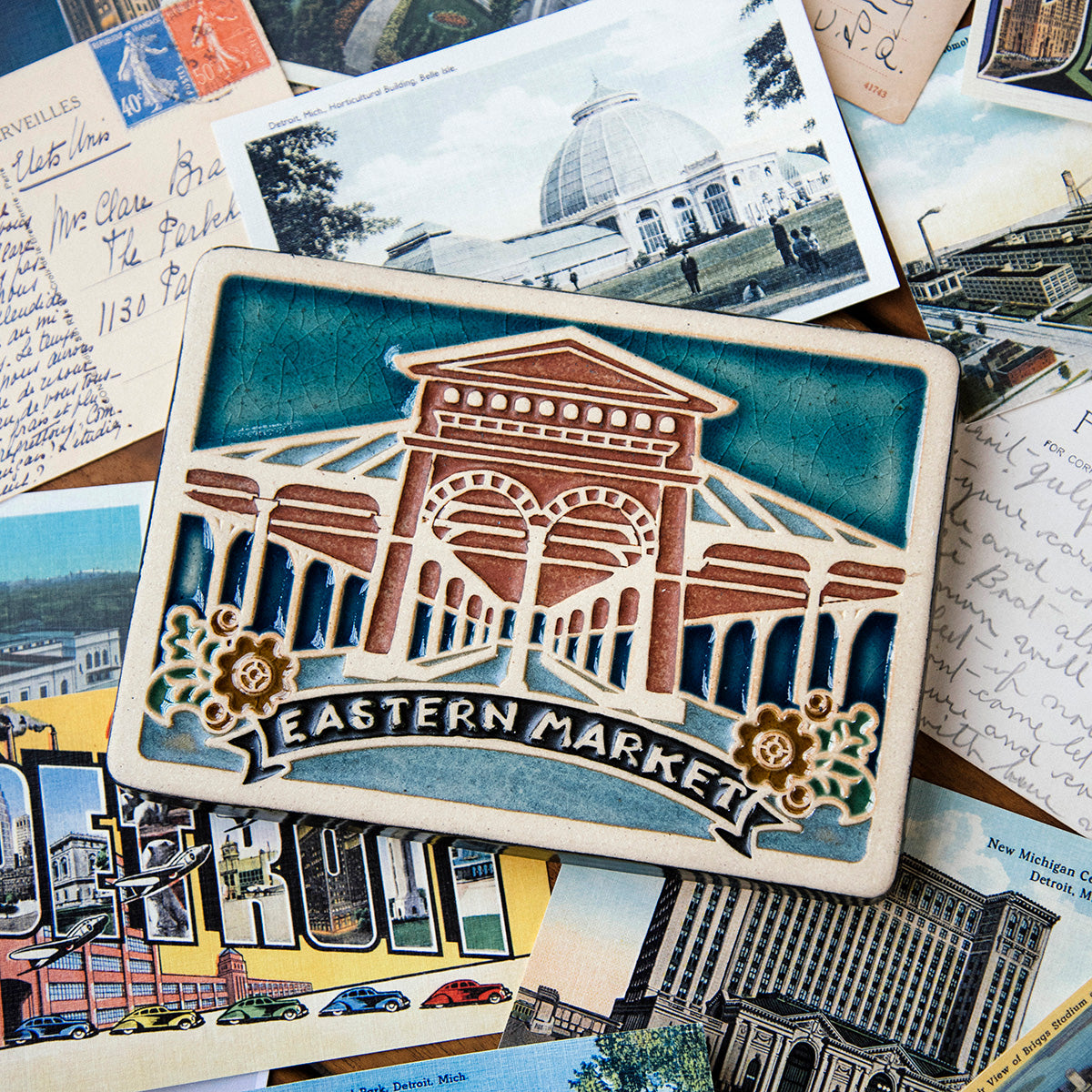 Eastern Market Postcard Tile – Pewabic Pottery
