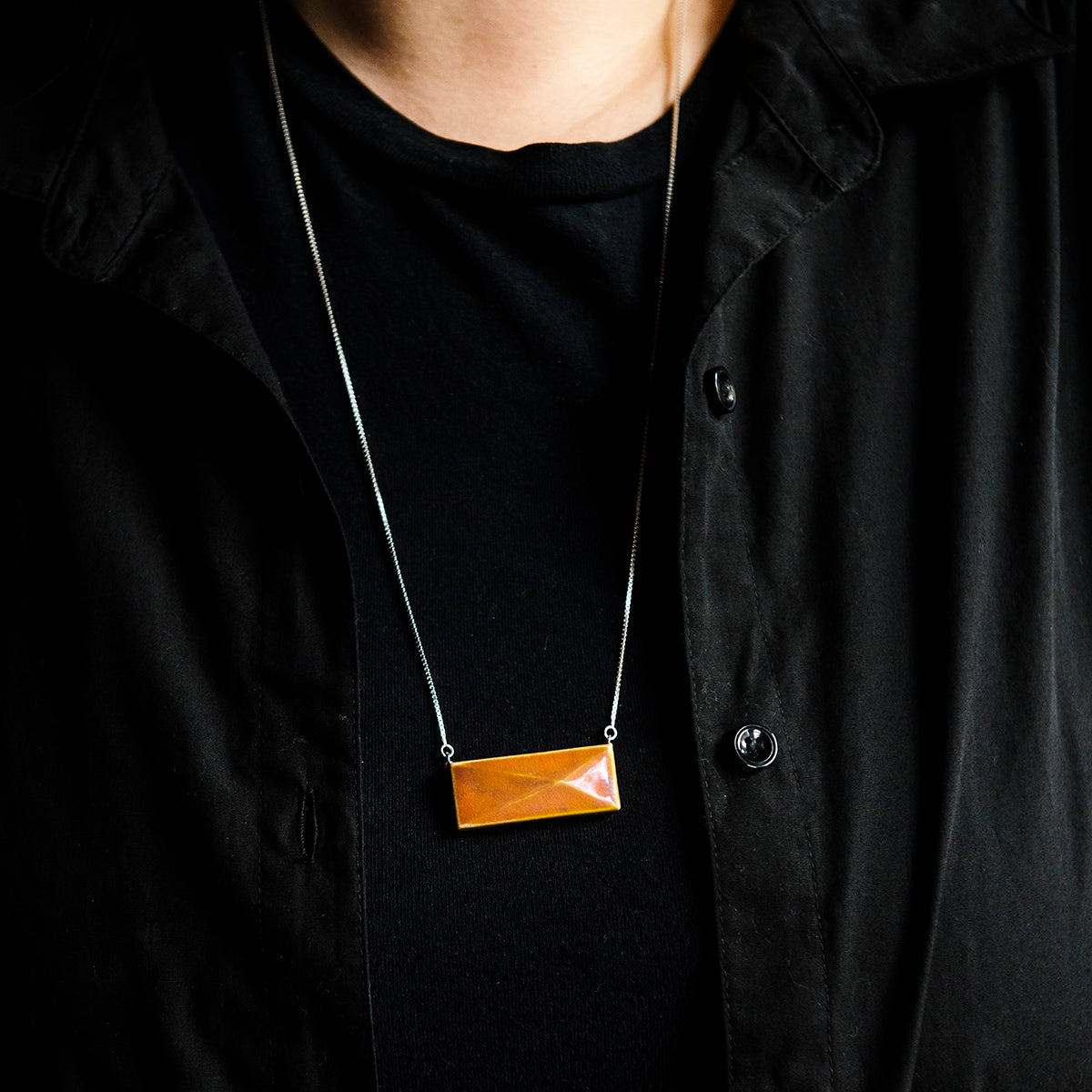 Faceted Tile Necklace | Iridescent – Pewabic Pottery