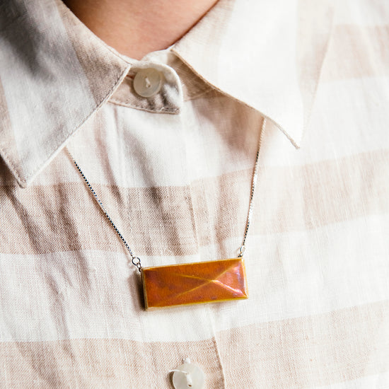 Faceted Tile Necklace | Iridescent – Pewabic Pottery