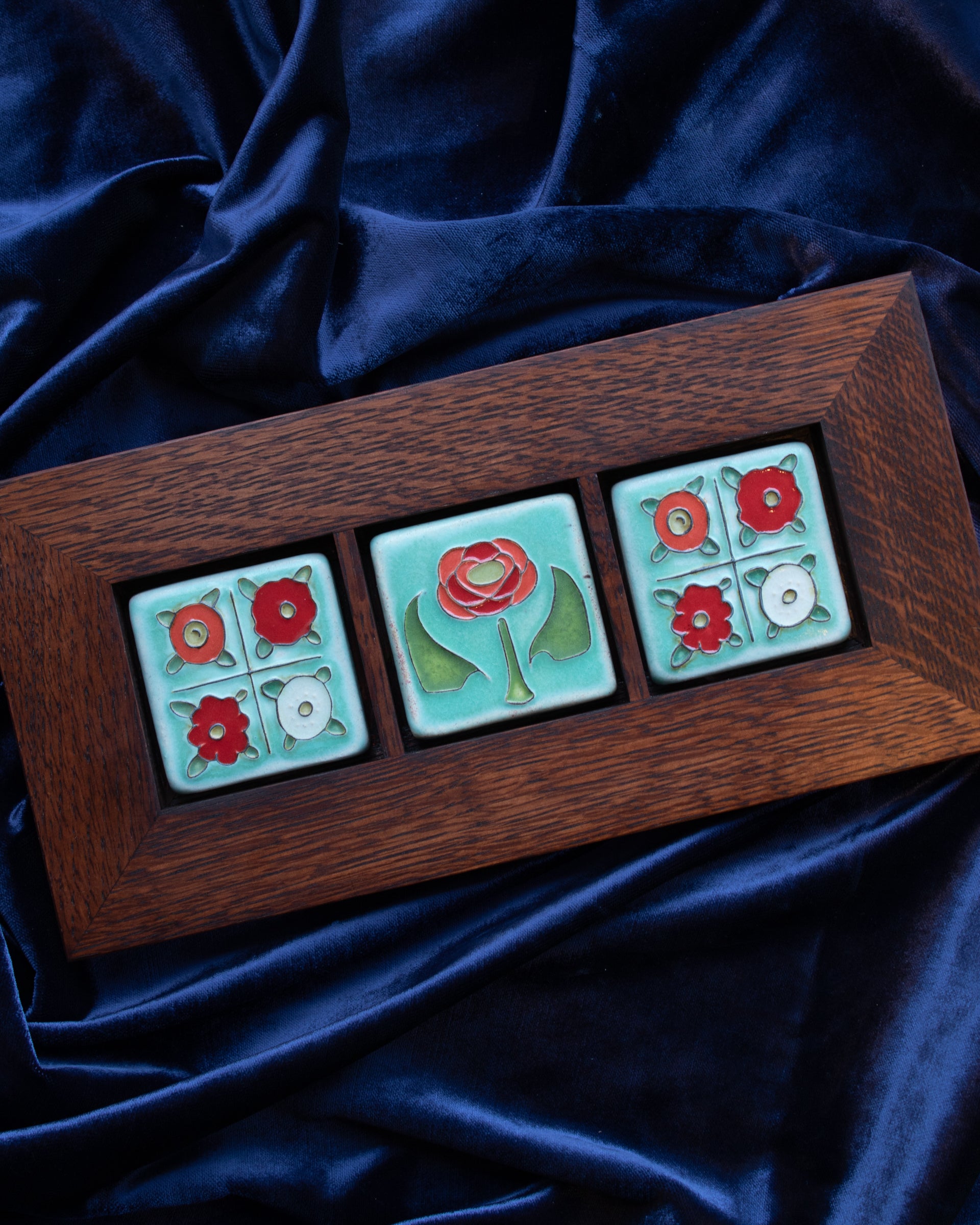 Hand-Painted Floral Triptych – Pewabic Pottery