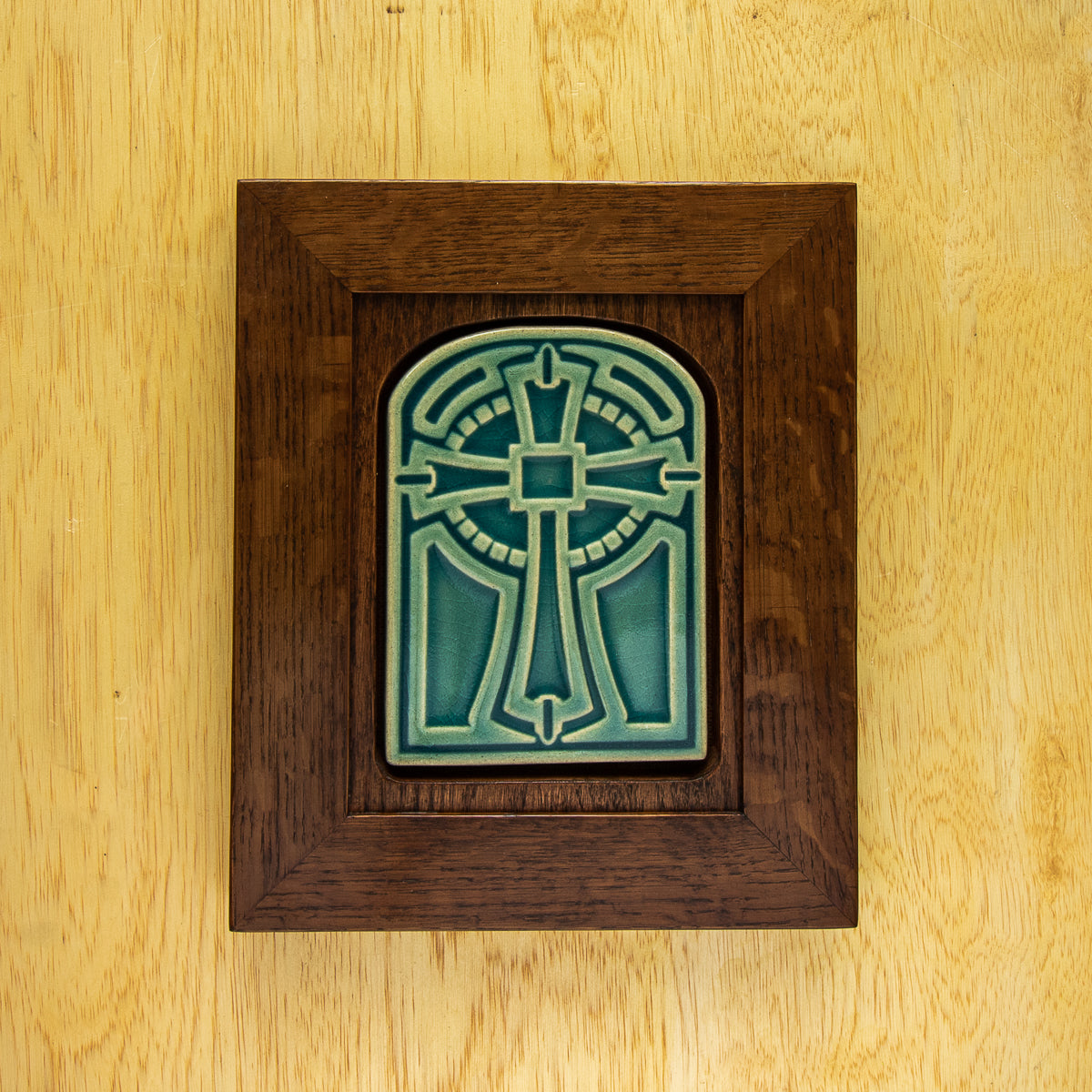 Framed Cross Tile | Glacier Gloss – Pewabic Pottery