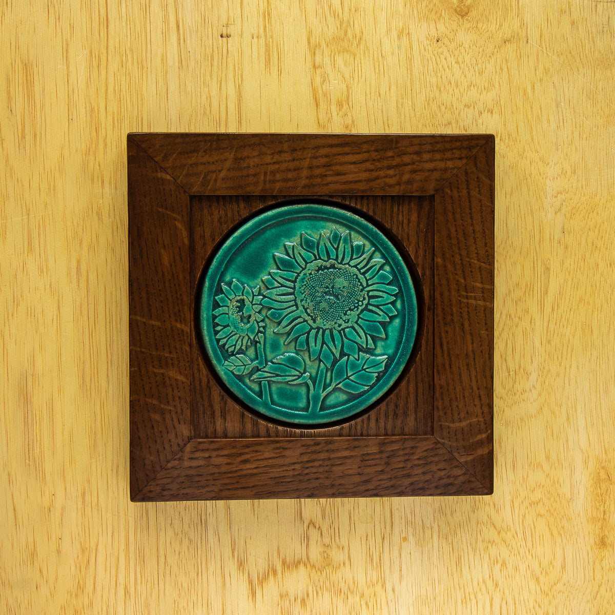 Framed Sunflower Trivet Tile | Pewabic Blue – Pewabic Pottery