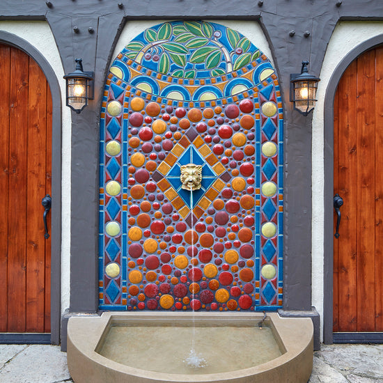 Intricate Landscape Fountain – Pewabic Pottery