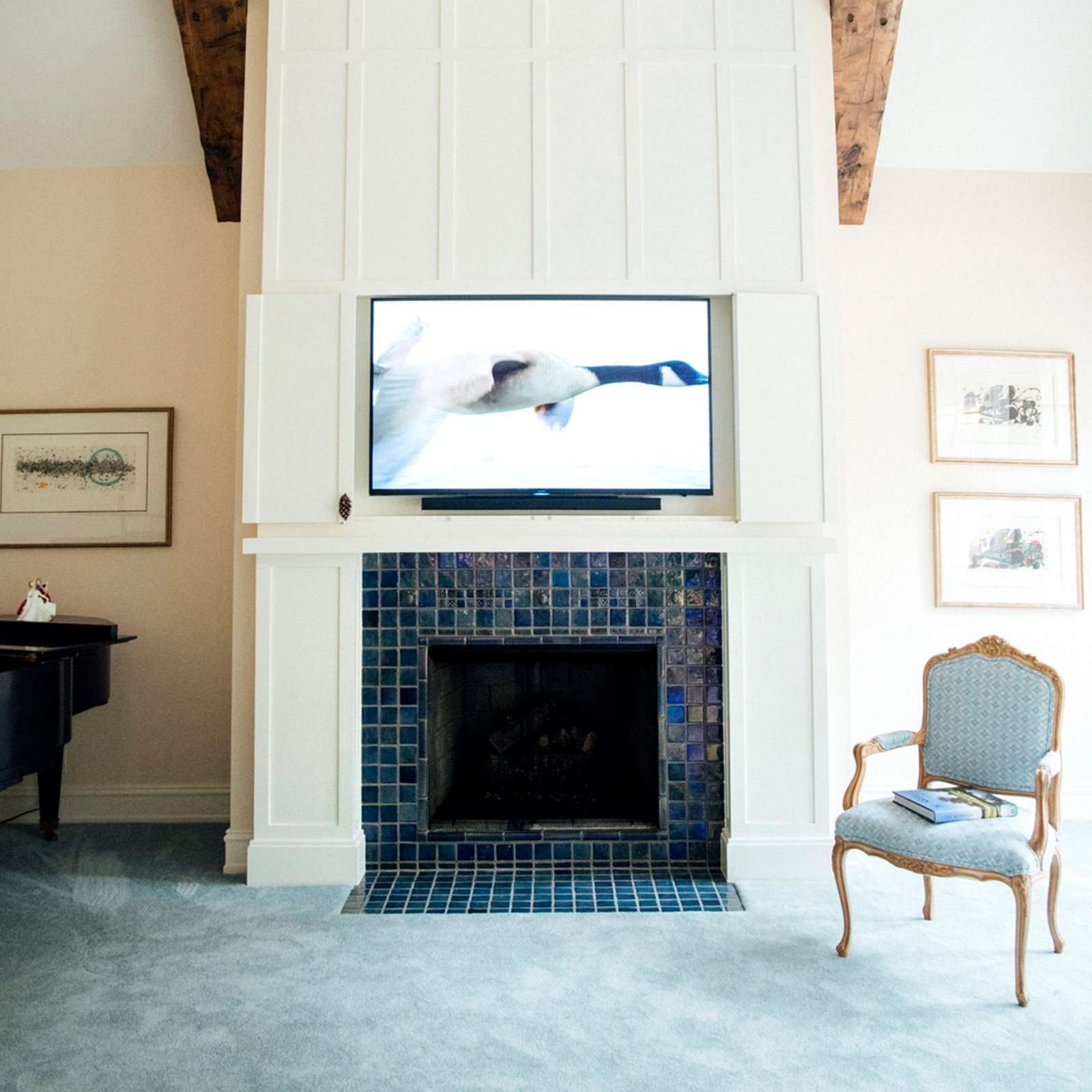 Classic Iridescent Fireplace – Pewabic Pottery