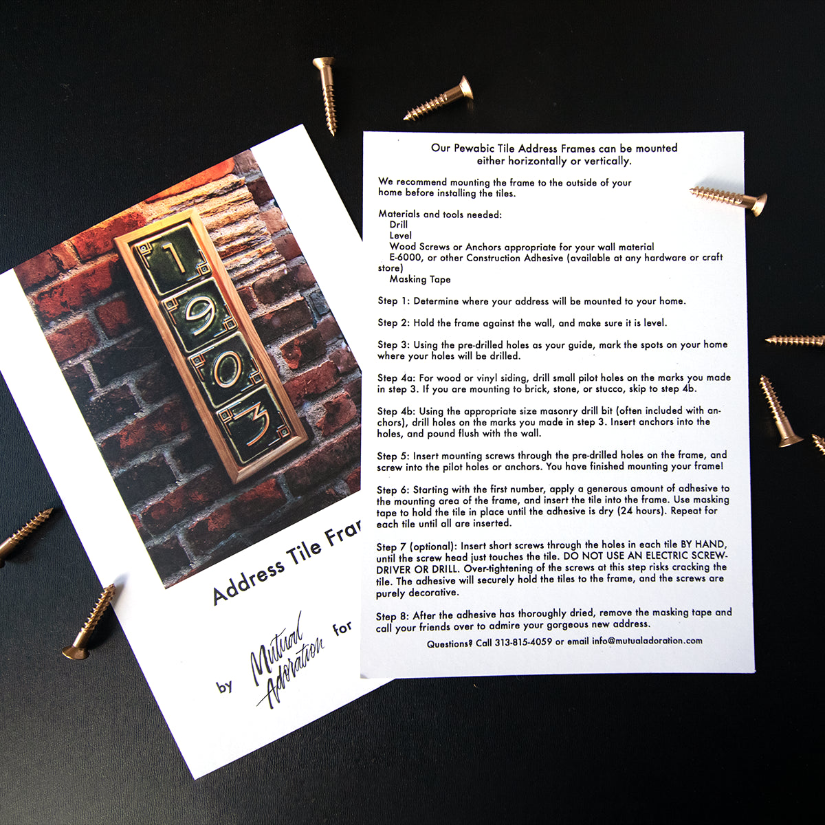 4 Digit Address Frame - Dark | Mutual Adoration – Pewabic Pottery