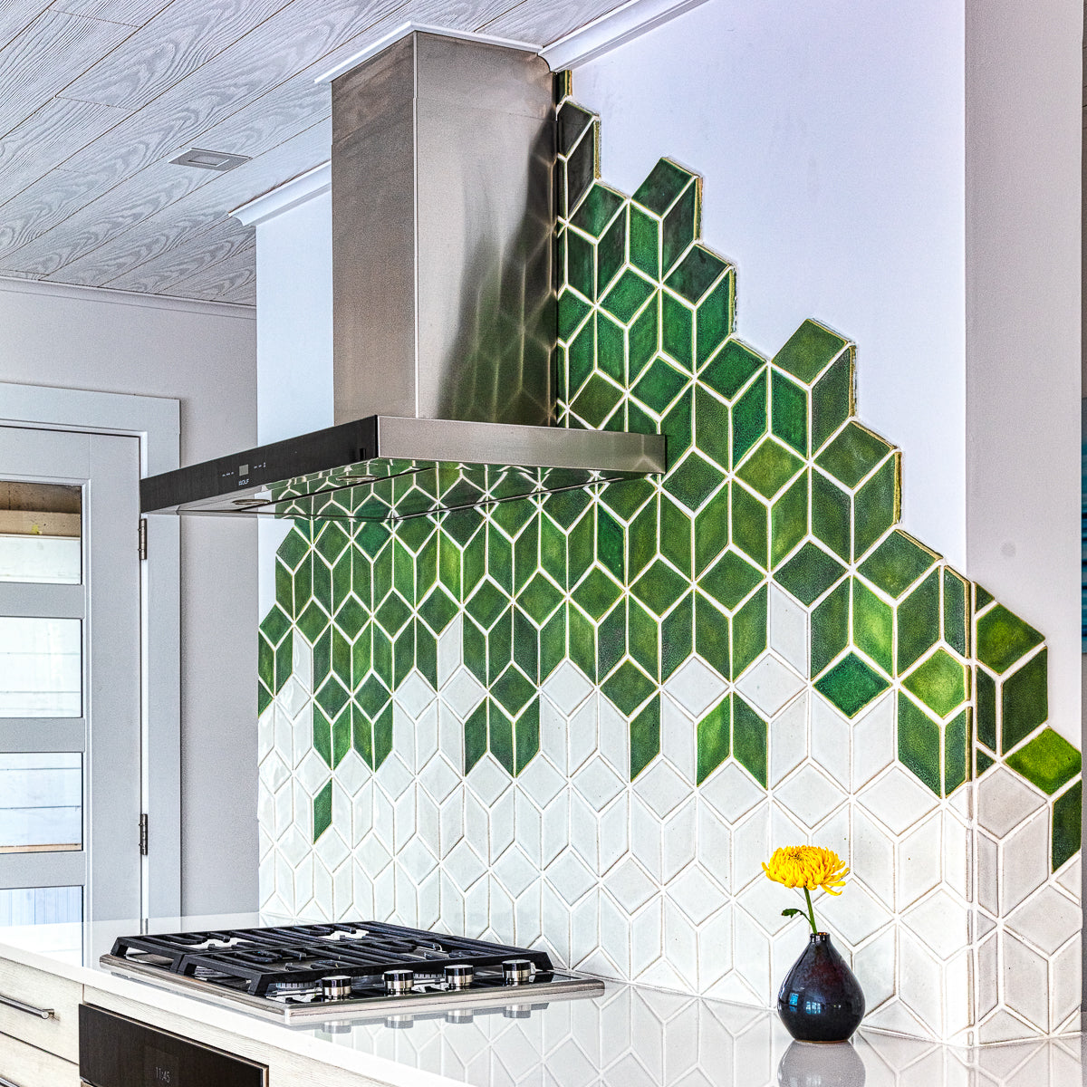 Green Rhombus Backsplash – Pewabic Pottery