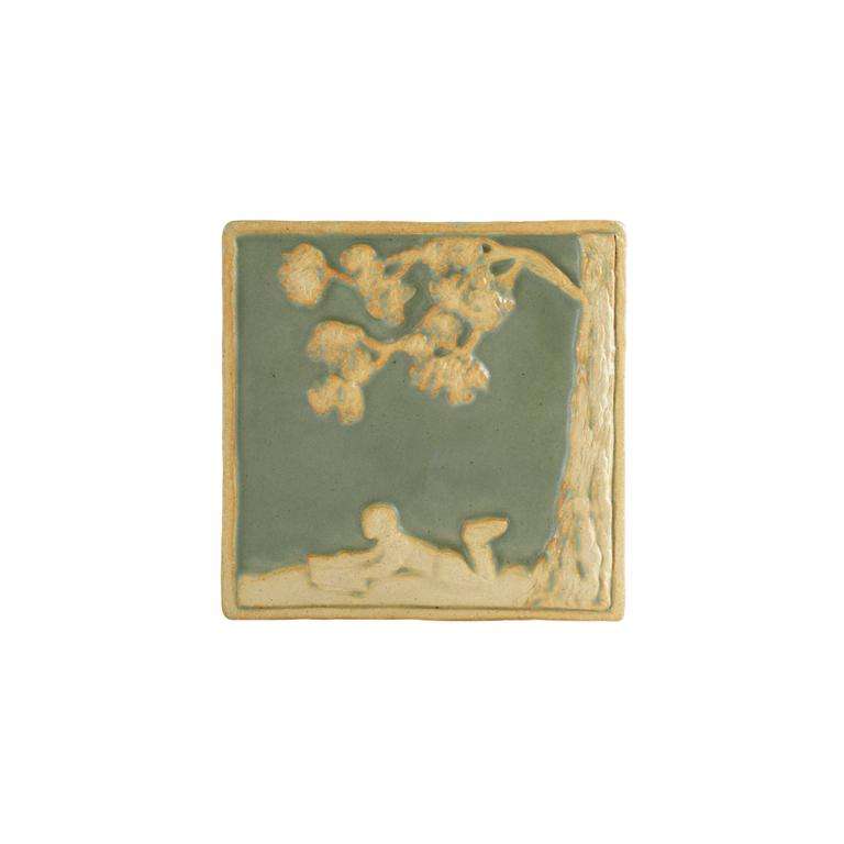 Weaver Tile | Boy Reading Tile – Pewabic Pottery